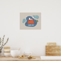 Peanuts | Snoopy & Woodstock Camp Life Poster | Zazzle