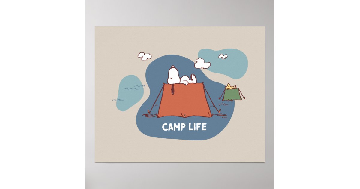 Peanuts | Snoopy & Woodstock Camp Life Poster | Zazzle