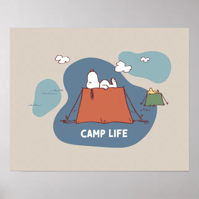 Peanuts | Snoopy & Woodstock Camp Life Poster | Zazzle