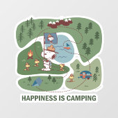 Peanuts | Snoopy & Woodstock Camp Map Window Cling | Zazzle