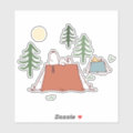 Peanuts | Snoopy & Woodstock Camping Sticker | Zazzle