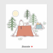 Peanuts | Snoopy & Woodstock Camping Sticker | Zazzle