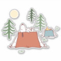 Peanuts | Snoopy & Woodstock Camping Sticker | Zazzle