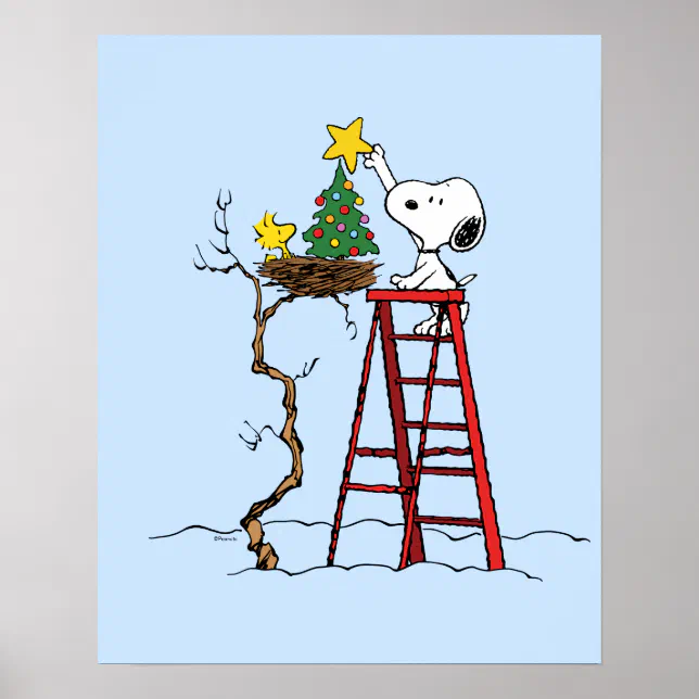 Peanuts | Snoopy & Woodstock Christmas Tree Poster | Zazzle Peanuts | Snoopy & Woodstock Christmas Tree Poster | Zazzle