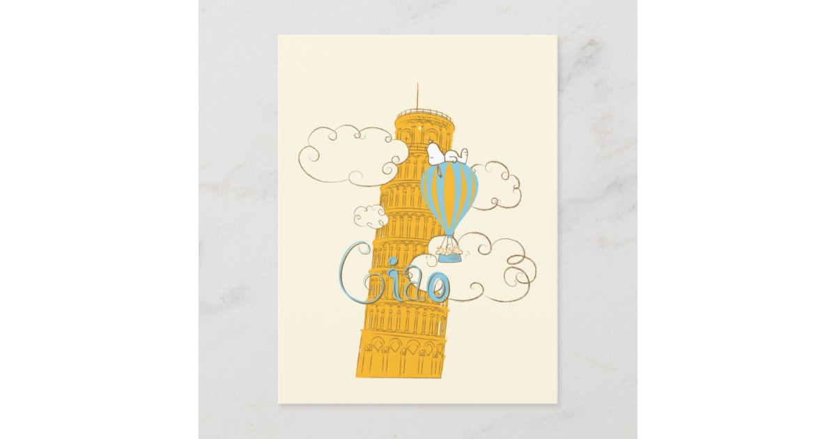 Peanuts | Snoopy & Woodstock Ciao Postcard | Zazzle