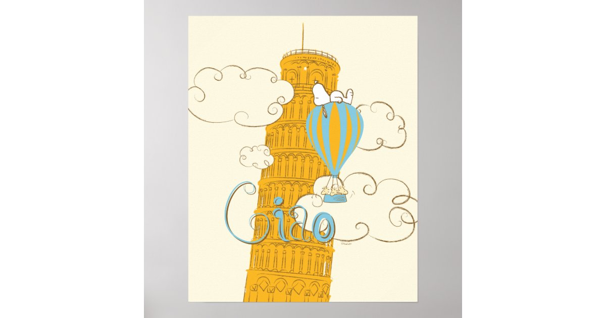 Peanuts | Snoopy & Woodstock Ciao Poster | Zazzle