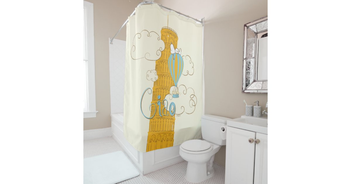 Peanuts | Snoopy & Woodstock Ciao Shower Curtain | Zazzle