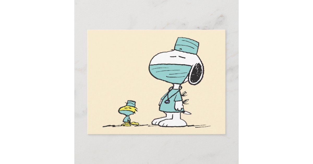 Peanuts | Snoopy & Woodstock Doctors Postcard | Zazzle