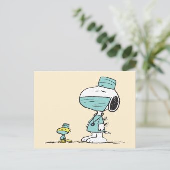 Peanuts | Snoopy & Woodstock Doctors Postcard | Zazzle