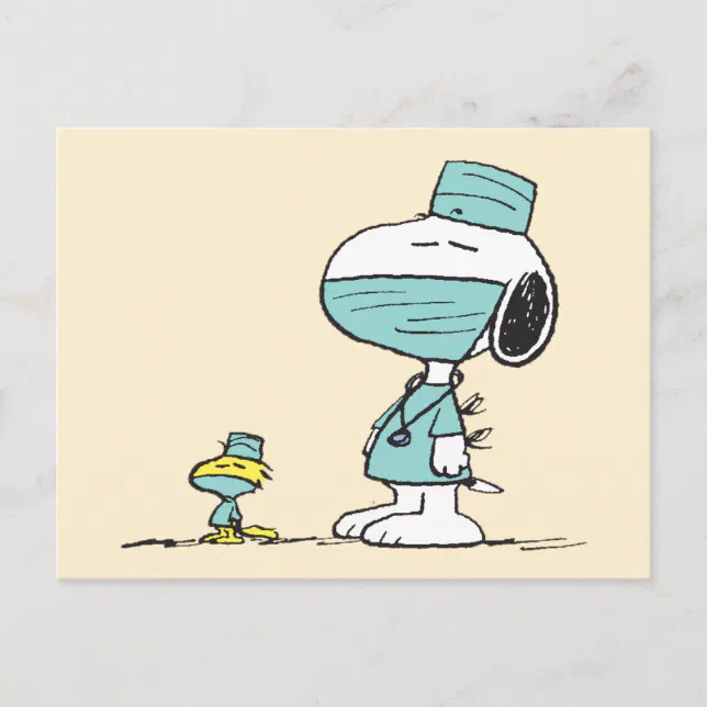 Peanuts | Snoopy & Woodstock Doctors Postcard | Zazzle