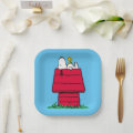 Peanuts | Snoopy & Woodstock Doghouse Paper Plates | Zazzle