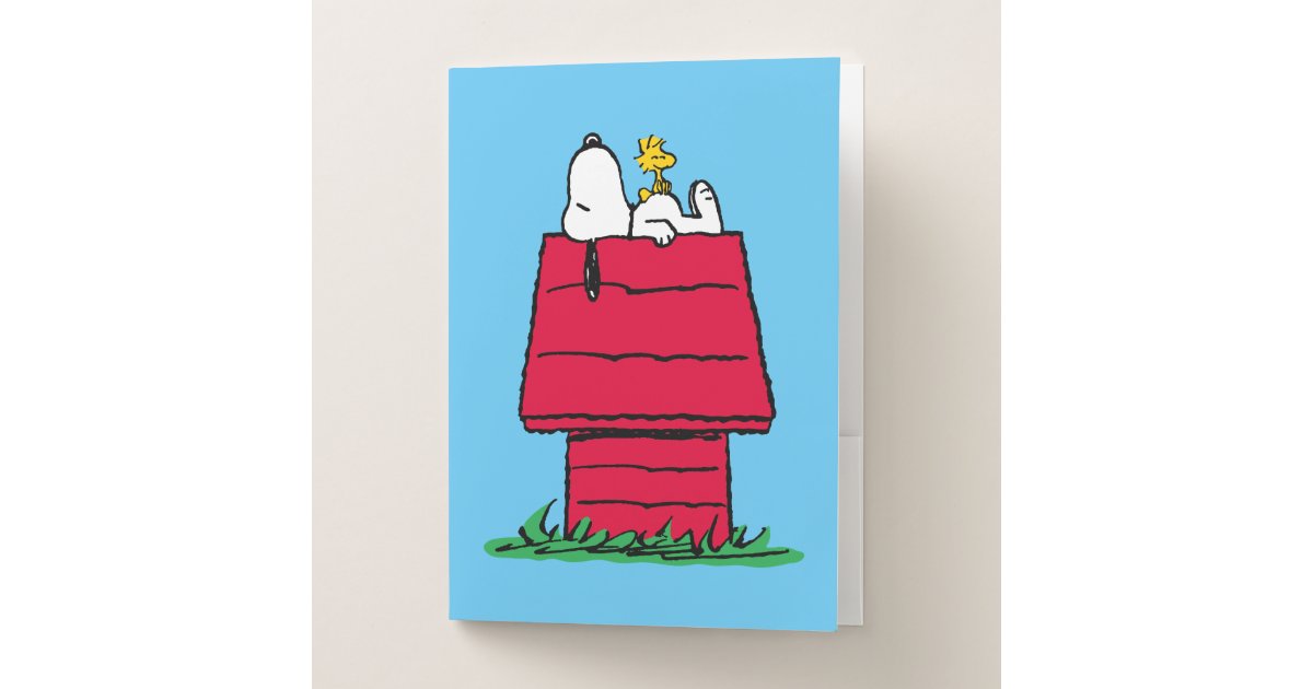 Peanuts | Snoopy & Woodstock Doghouse Pocket Folder | Zazzle