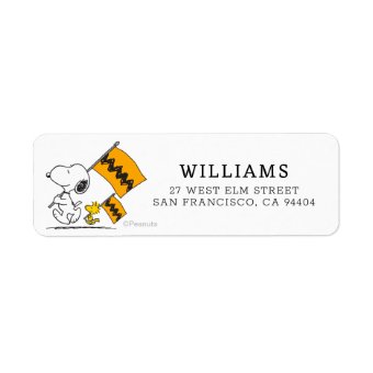 Peanuts | Snoopy & Woodstock Flags Label | Zazzle