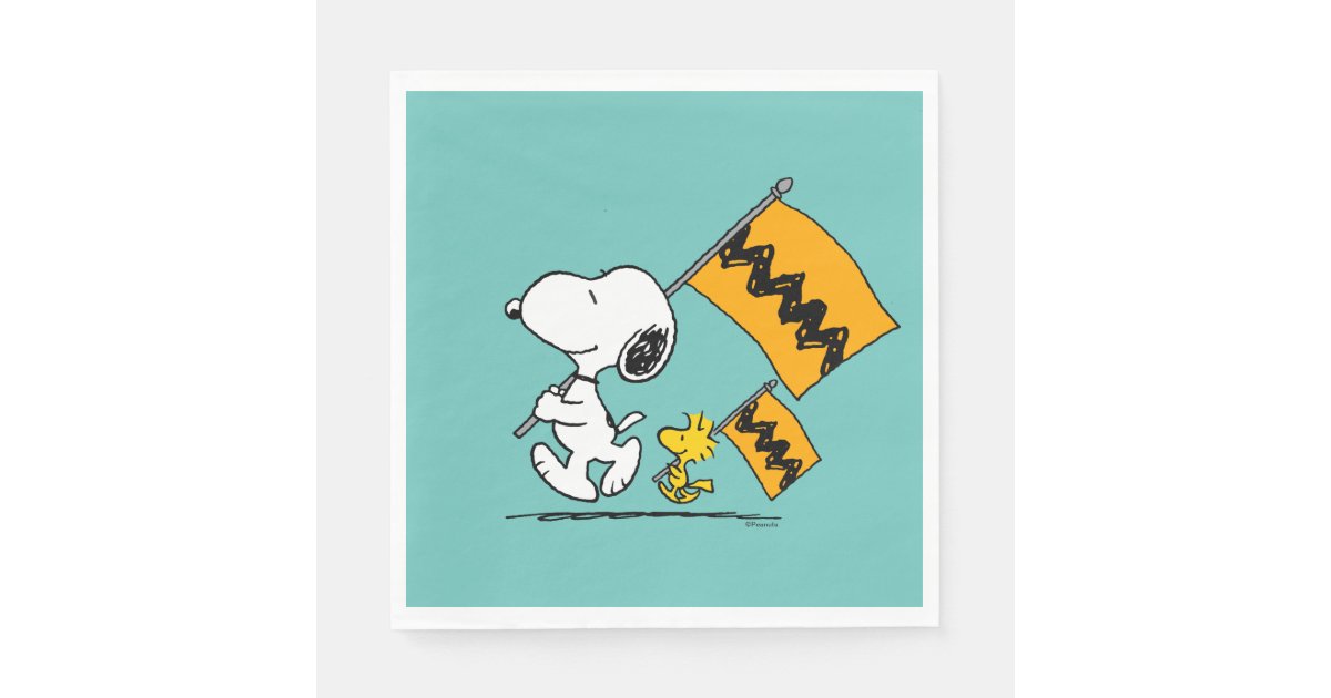Peanuts | Snoopy & Woodstock Flags Napkins | Zazzle