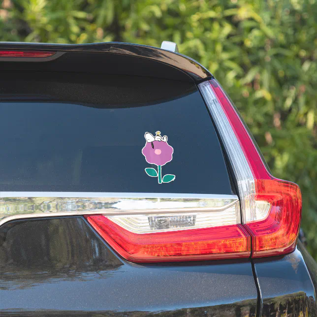 Peanuts | Snoopy & Woodstock Flower Whistle Sticker | Zazzle