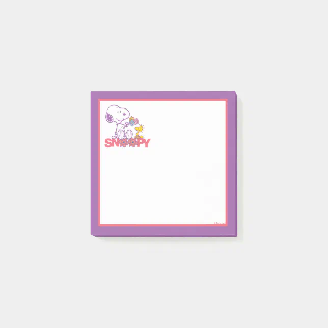 Peanuts | Snoopy & Woodstock Flowers Post-it Notes | Zazzle