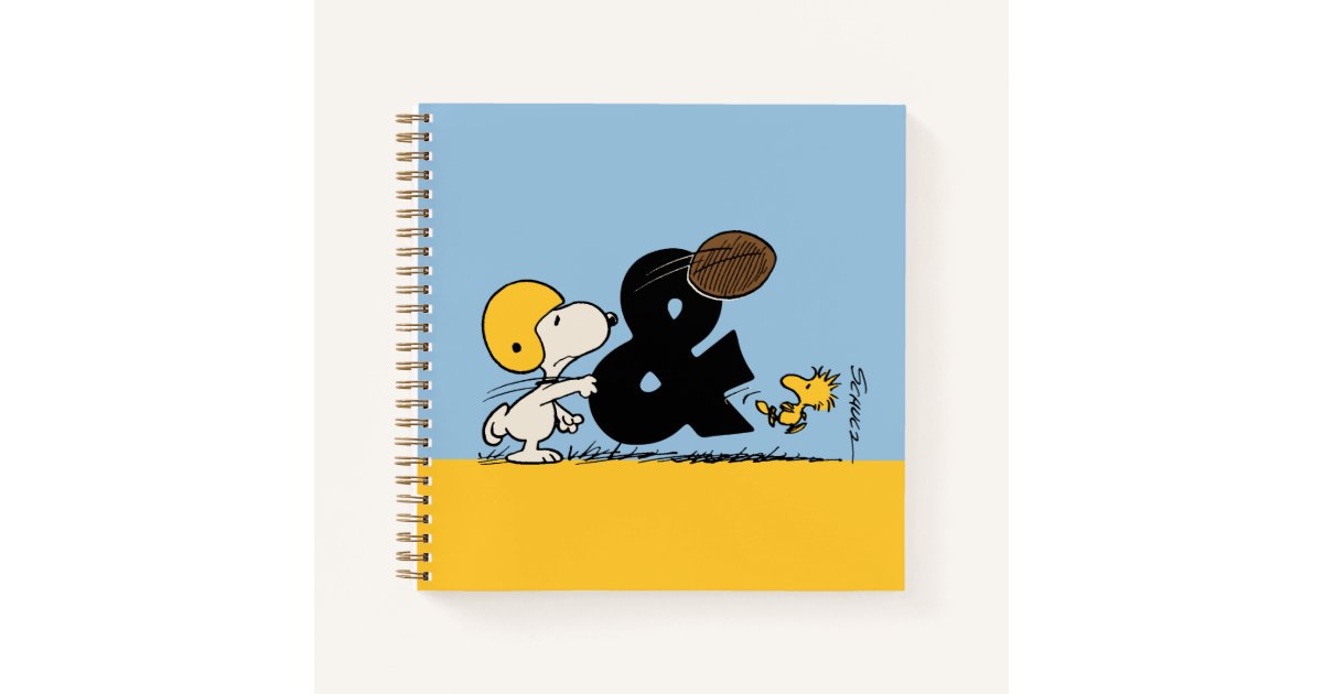 Peanuts | Snoopy & Woodstock Football Notebook | Zazzle