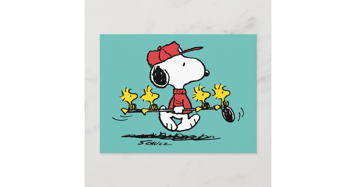 Peanuts | Snoopy, Woodstock & Friends Golf Postcard | Zazzle