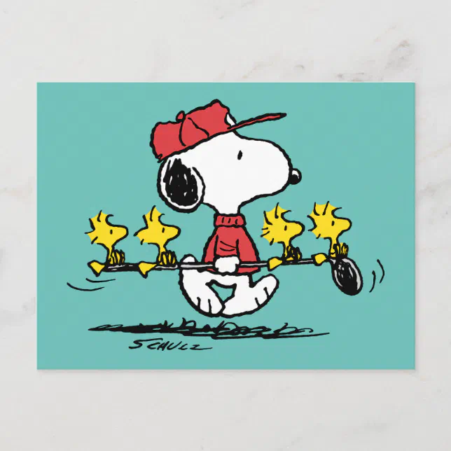 Peanuts | Snoopy, Woodstock & Friends Golf Postcard | Zazzle