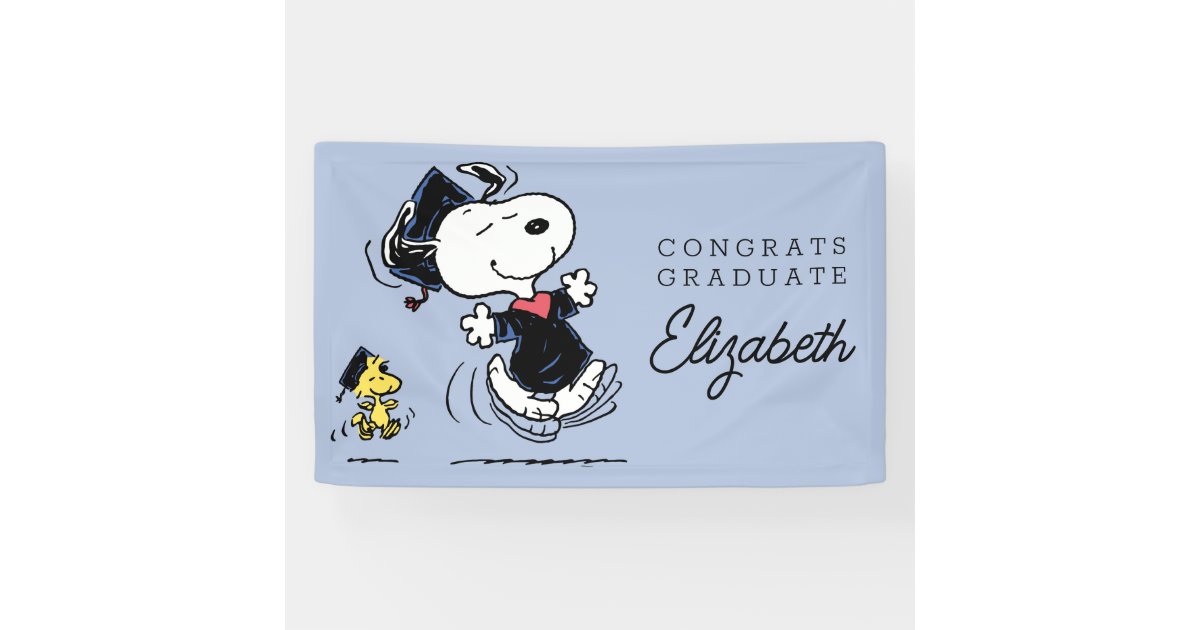 Peanuts | Snoopy & Woodstock Graduation Banner | Zazzle