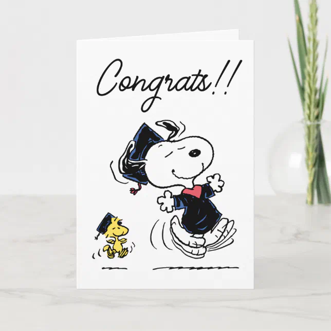 Peanuts | Snoopy & Woodstock Graduation Card | Zazzle