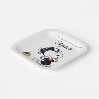 Peanuts | Snoopy & Woodstock Graduation Paper Plates | Zazzle