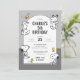 Peanuts Snoopy & Woodstock Grey Birthday Invitation | Zazzle