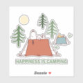 Peanuts | Snoopy & Woodstock Happiness is Camping Sticker | Zazzle