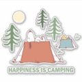 Peanuts | Snoopy & Woodstock Happiness is Camping Sticker | Zazzle