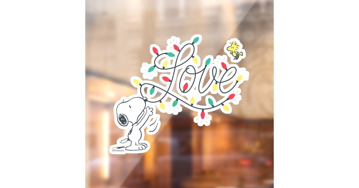 Peanuts | Snoopy & Woodstock Holiday Decorating Window Cling | Zazzle