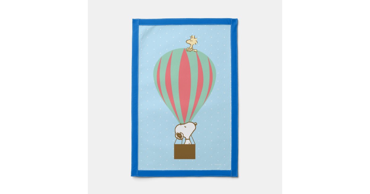 Peanuts | Snoopy & Woodstock Hot Air Balloon Pennant | Zazzle