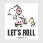 PEANUTS | Snoopy & Woodstock | Let's Roll Sticker | Zazzle