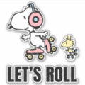 PEANUTS | Snoopy & Woodstock | Let's Roll Sticker | Zazzle