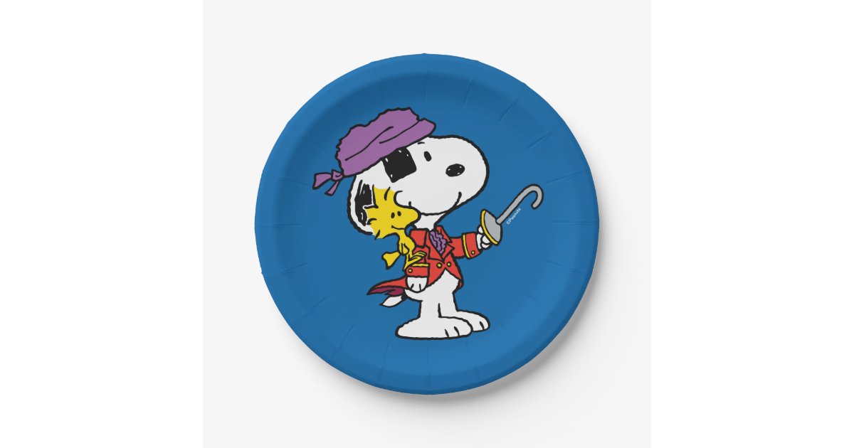Peanuts | Snoopy & Woodstock Pirates Paper Plates | Zazzle