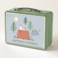 Peanuts | Snoopy & Woodstock Pitching Tents Metal Lunch Box | Zazzle