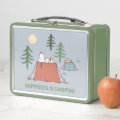 Peanuts | Snoopy & Woodstock Pitching Tents Metal Lunch Box | Zazzle
