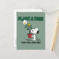Peanuts | Snoopy & Woodstock Plant A Tree Postcard | Zazzle