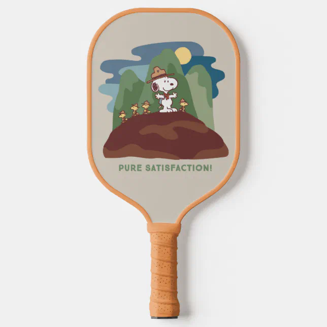 Peanuts | Snoopy & Woodstock Pure Satisfaction Pickleball Paddle | Zazzle