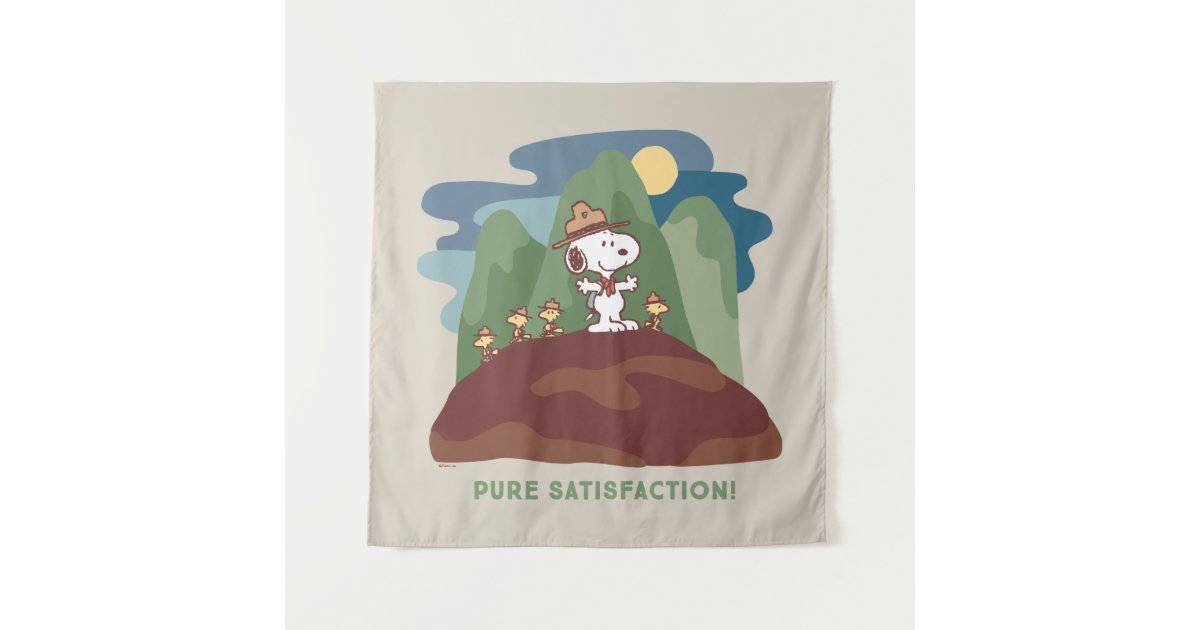 Peanuts | Snoopy & Woodstock Pure Satisfaction Tapestry | Zazzle
