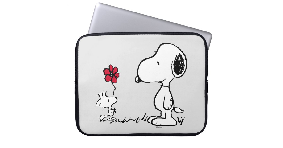 Peanuts | Snoopy & Woodstock Red & Black Laptop Sleeve | Zazzle
