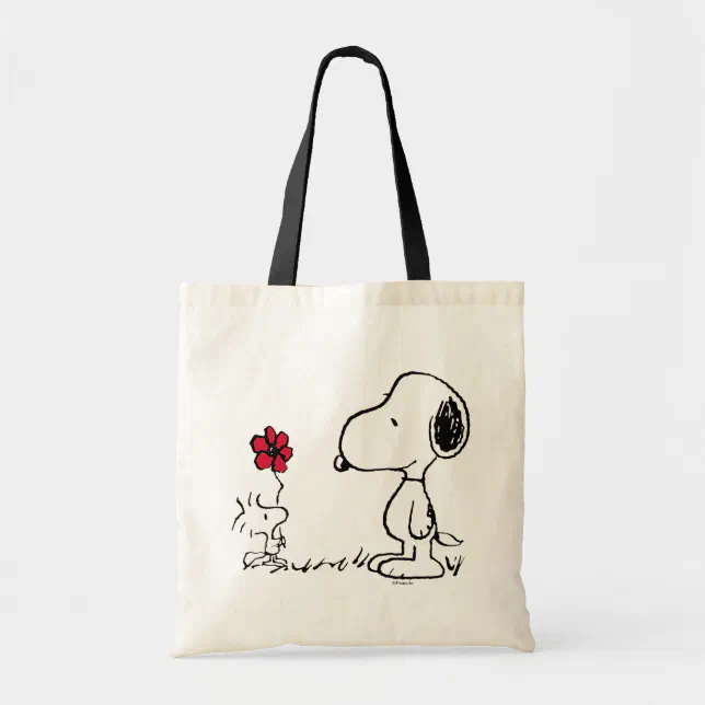 Peanuts | Snoopy & Woodstock Red & Black Tote Bag | Zazzle
