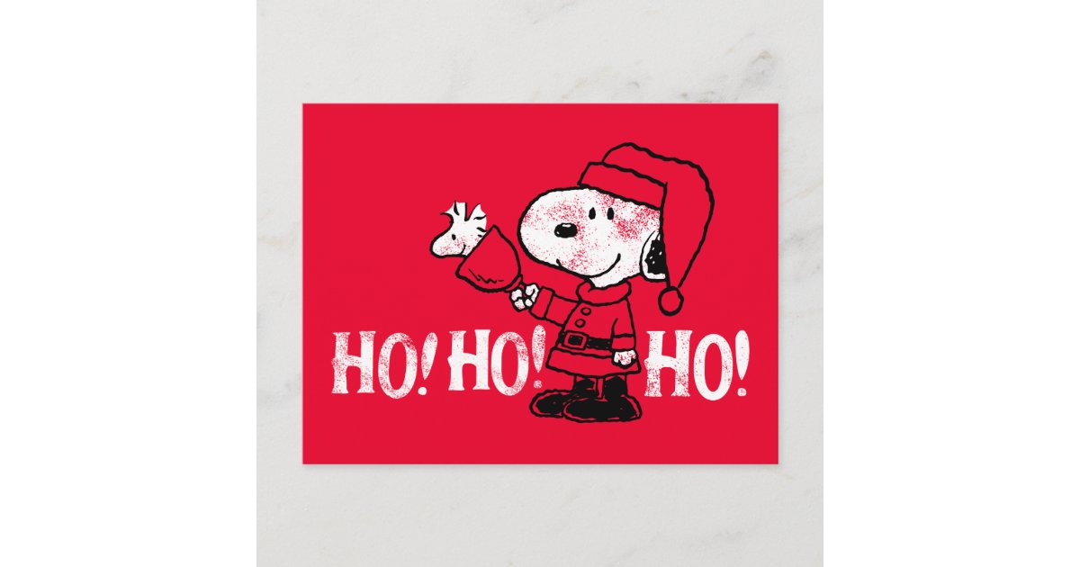 Peanuts | Snoopy & Woodstock Ringing Bells Holiday Postcard | Zazzle
