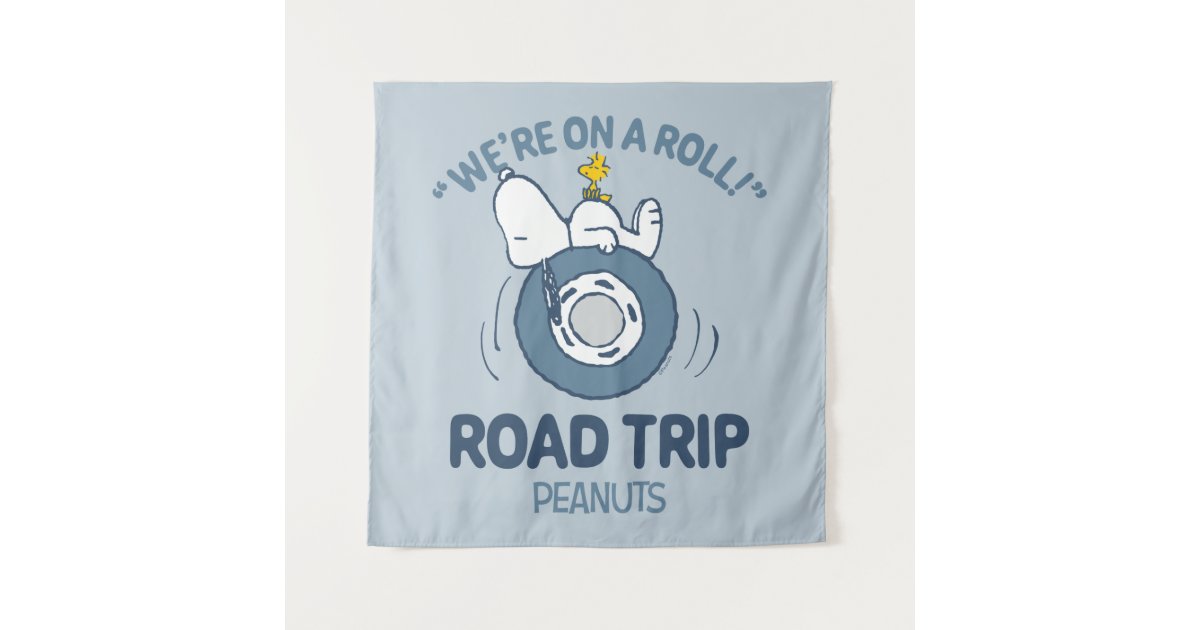 Peanuts | Snoopy & Woodstock Road Trip Tapestry | Zazzle