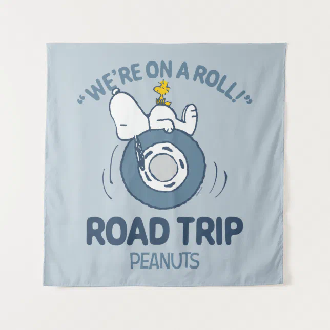 Peanuts | Snoopy & Woodstock Road Trip Tapestry | Zazzle