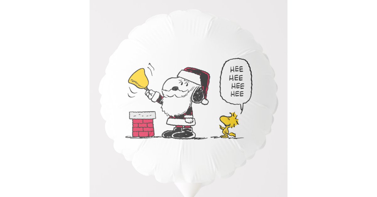 Peanuts | Snoopy & Woodstock Santa Bell Ringer Balloon | Zazzle