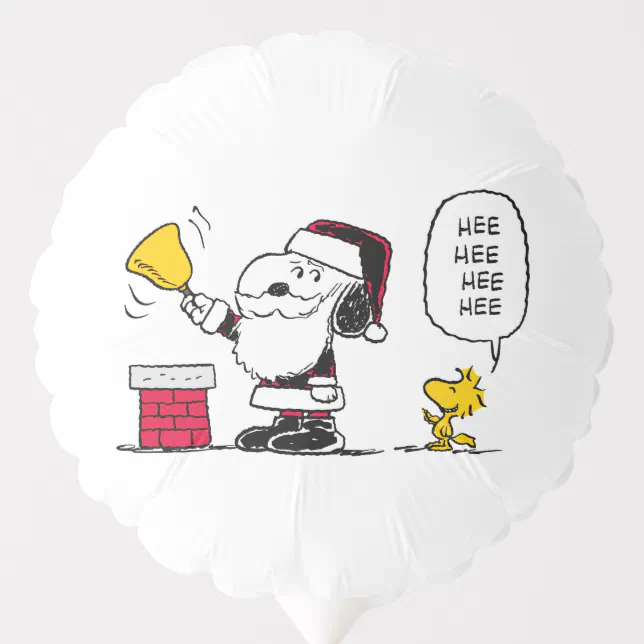 Peanuts | Snoopy & Woodstock Santa Bell Ringer Balloon | Zazzle
