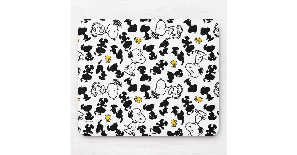 Peanuts | Snoopy & Woodstock Shadow Pattern Mouse Pad | Zazzle