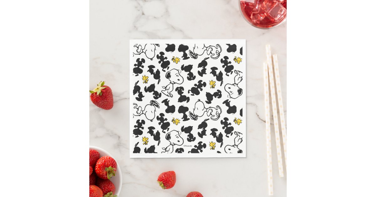 Peanuts | Snoopy & Woodstock Shadow Pattern Napkins | Zazzle