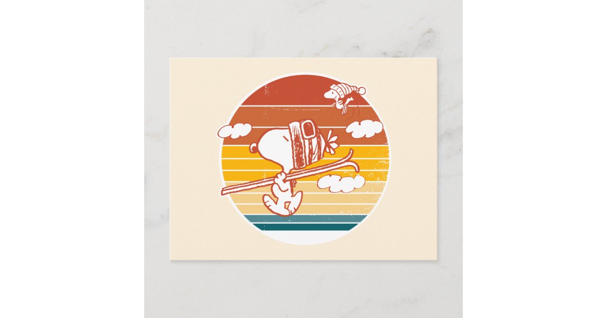 Peanuts | Snoopy & Woodstock Ski Trip Postcard | Zazzle