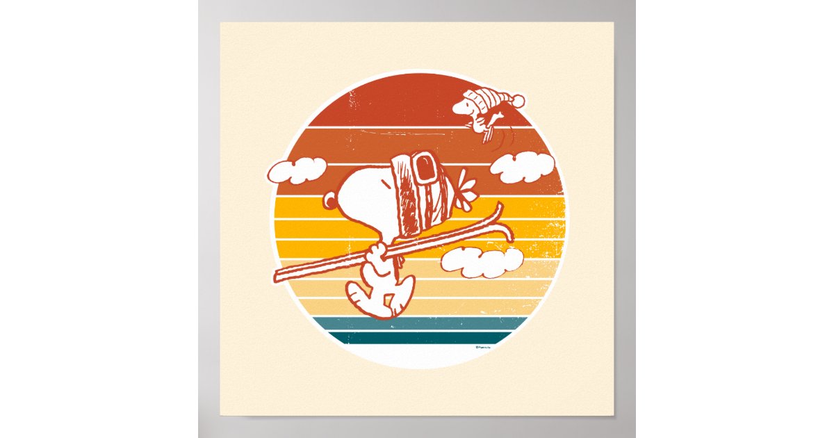 Peanuts | Snoopy & Woodstock Ski Trip Poster | Zazzle